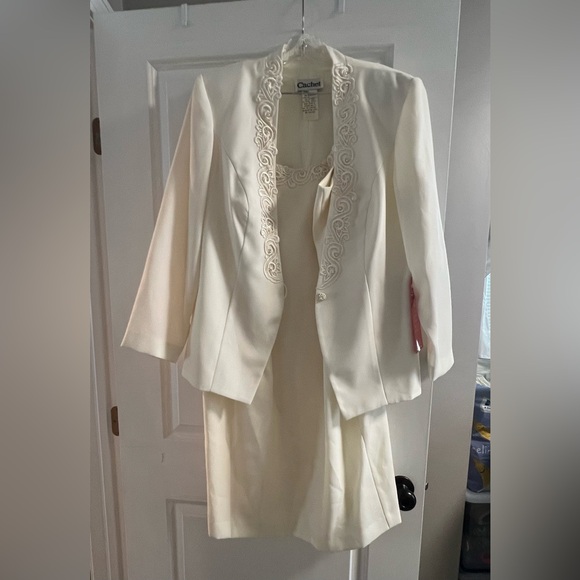 Cachet | Jackets & Coats | Nwt Cachet Cream Jacket And Dress Set | Poshmark